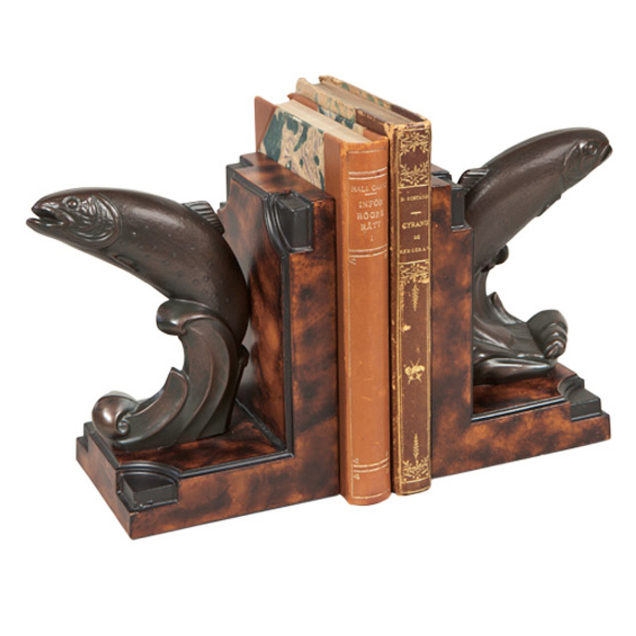 Jumping Rainbow Trout Bookends | Black Forest Decor