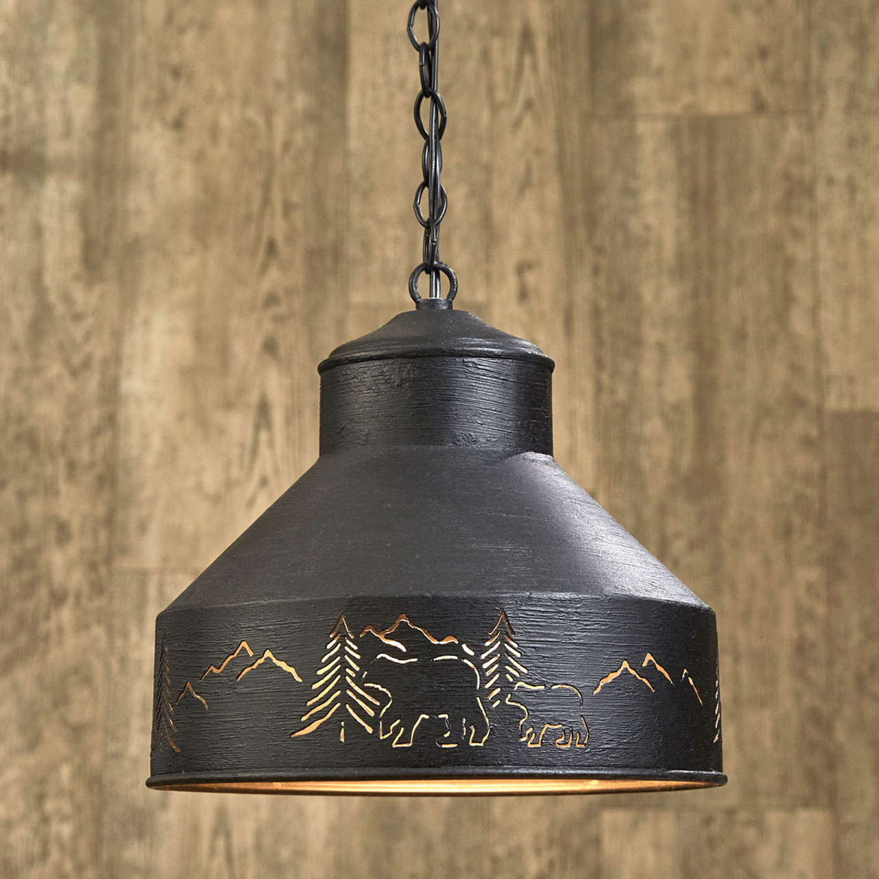 Rustic Pendant Lighting: Mountain Bears Pendant Light | Black Forest Decor