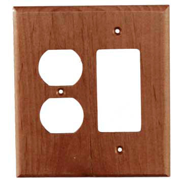 Traditional Wood Single Outlet and Rocker Switch Cover | Black Forest Decor