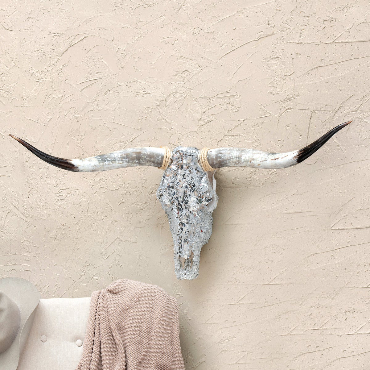 Authentic Longhorn Skull with Platinum Glass | Black Forest Decor