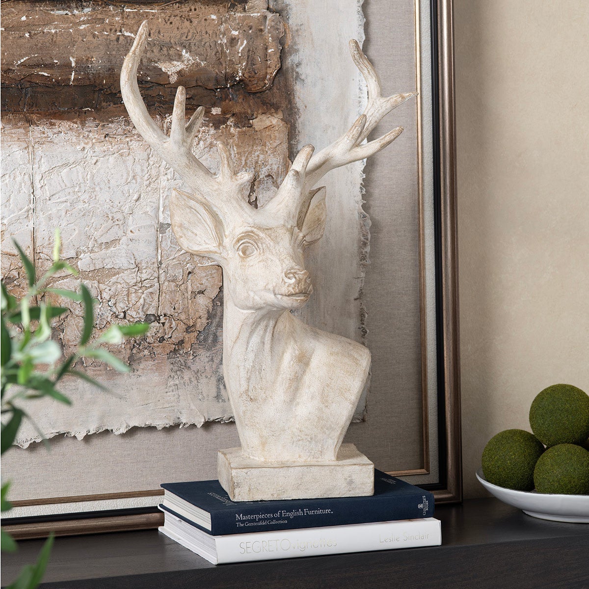 Deer Crest Crown Sculpture | Black Forest Decor