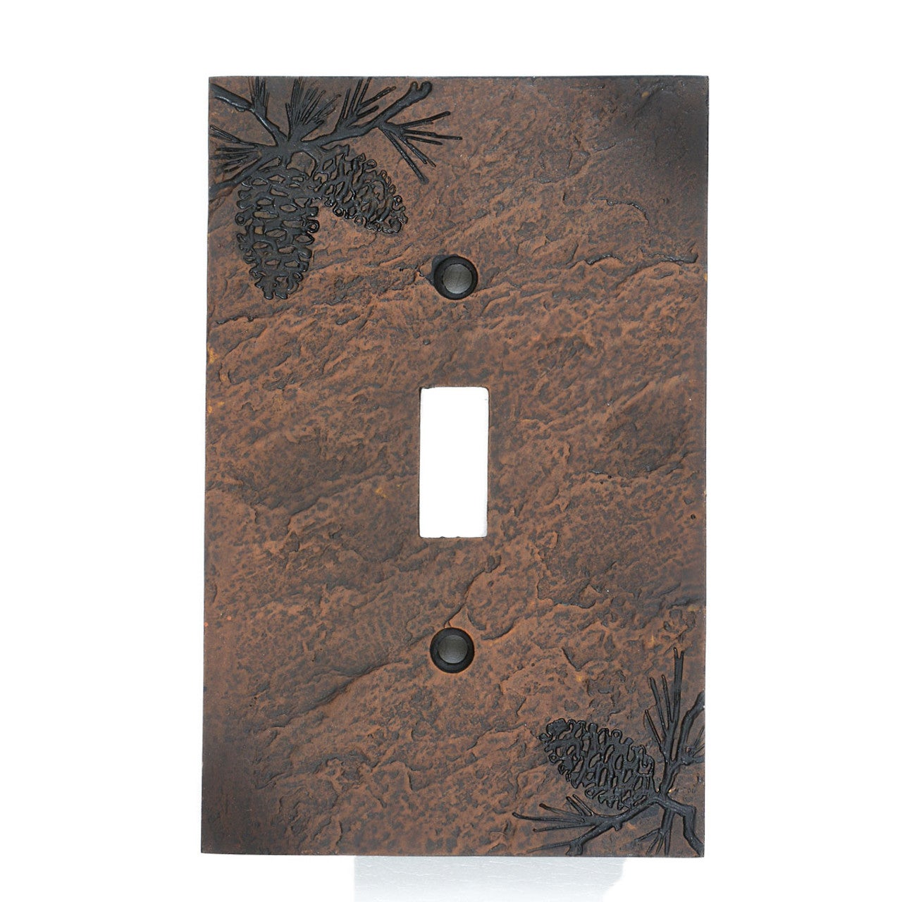 Rustic Light Switch Covers: Stone Finish Pinecone Single Switch Cover ...
