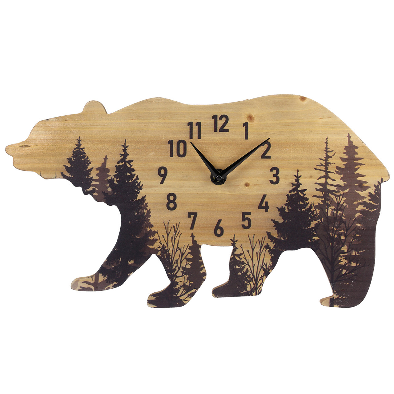 Rustic Clocks: Forest Bear Wood Wall Clock | Black Forest Decor