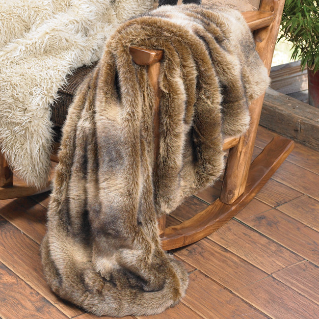 wolf fur throw