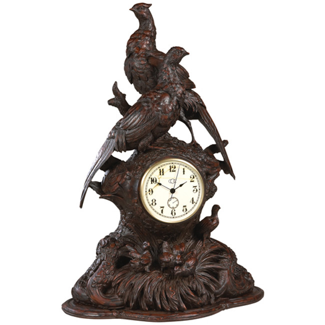 Rustic Clocks & Wildlife Clocks: Black Forest Pheasant Clock | Black ...