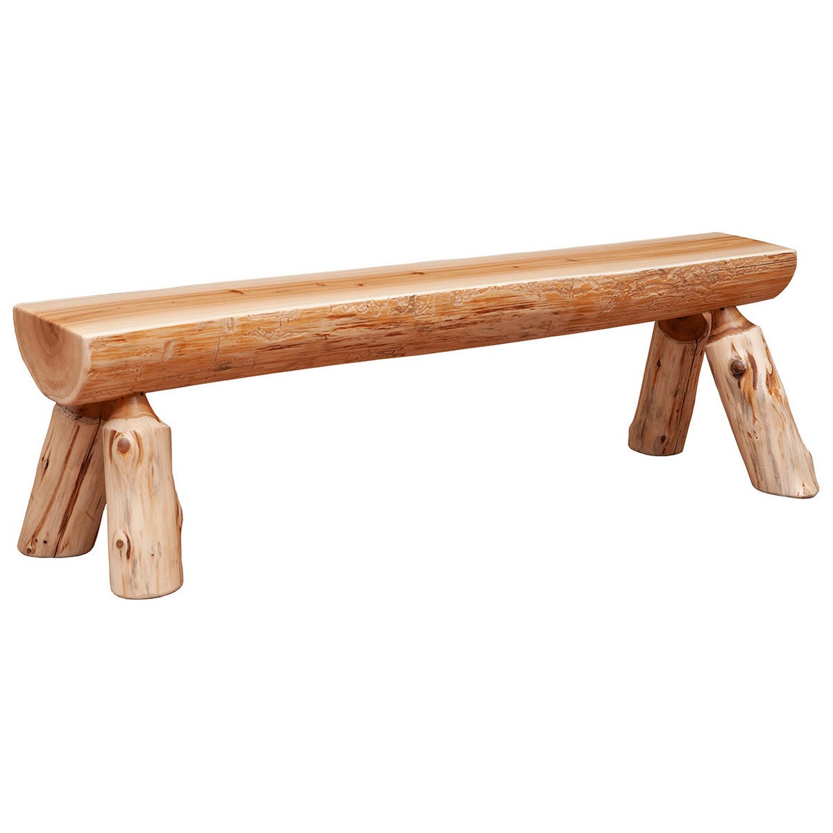 Cedar Log Furniture: 36-Inch Log Bench | Black Forest Decor