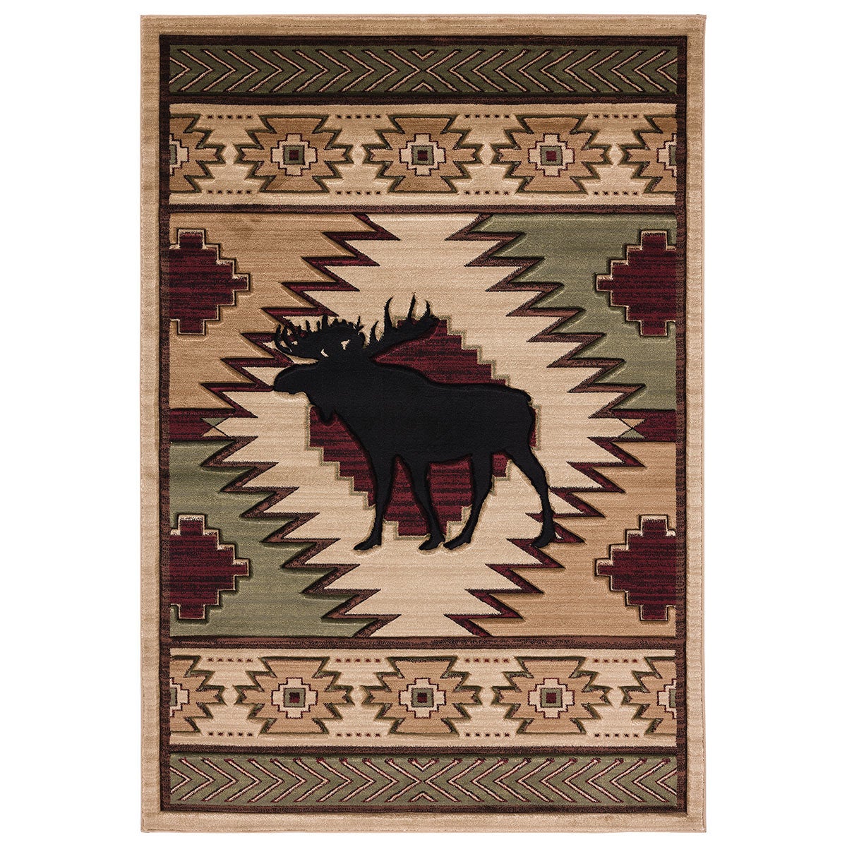 Moose Tribe Rug - 8 x 11 | Black Forest Decor
