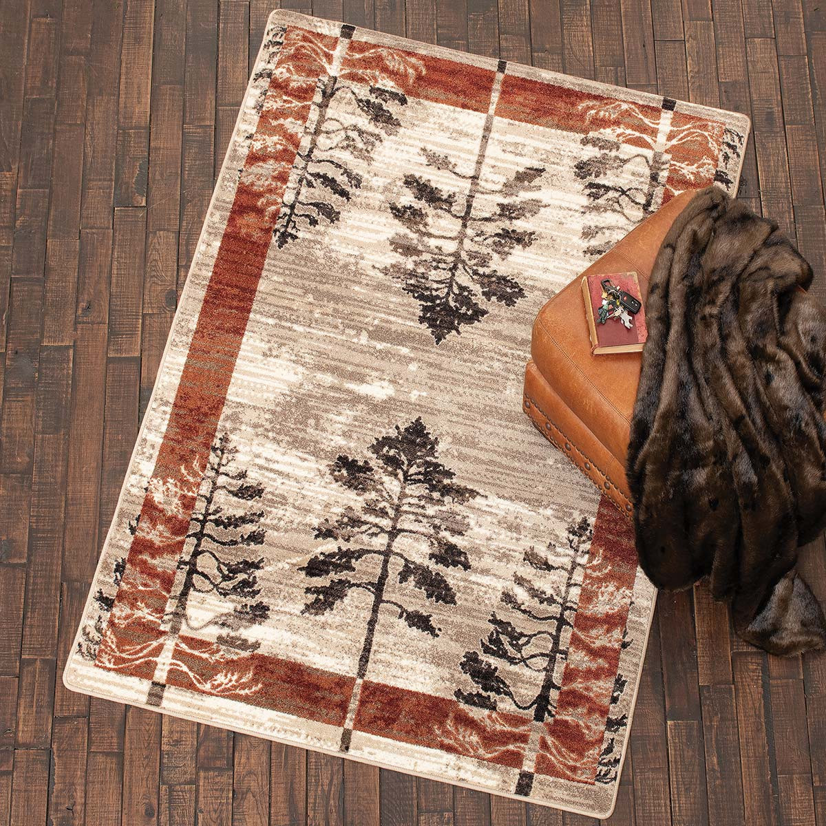 Mystic Woods Rust Rug - 8 x 11 | Black Forest Decor