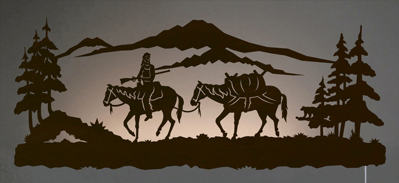 horse pack string silhouette