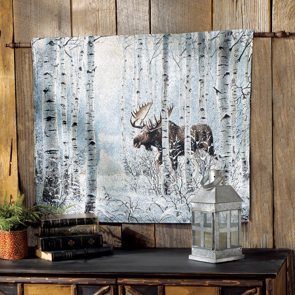Moose on the Move Tapestry Wall Hanging | Black Forest Decor