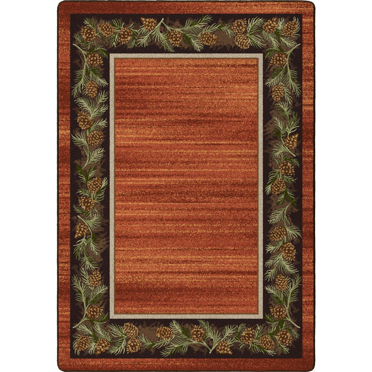 Pine Grove Rust Rug - 5 x 8 | Black Forest Decor