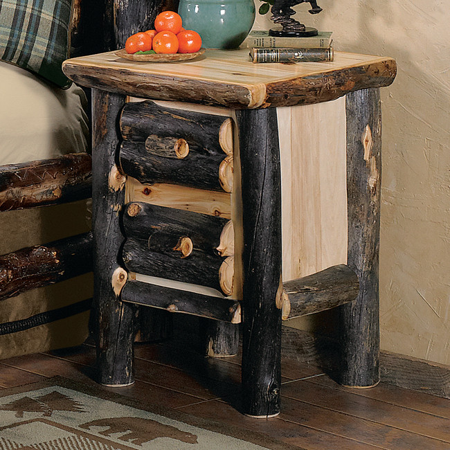 log end table with drawer