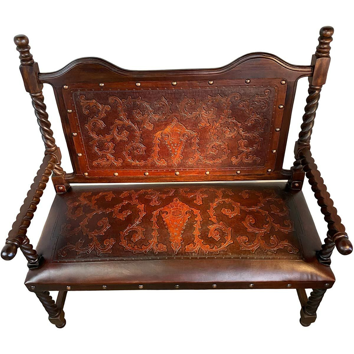 Solomon Bench with Back - Colonial & Antique Brown | Black Forest Decor