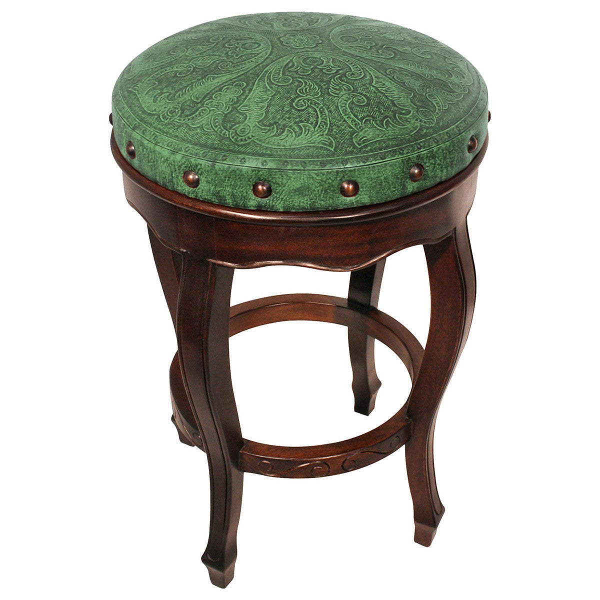 Spanish Heritage Round Barstool - Colonial Green | Black Forest Decor