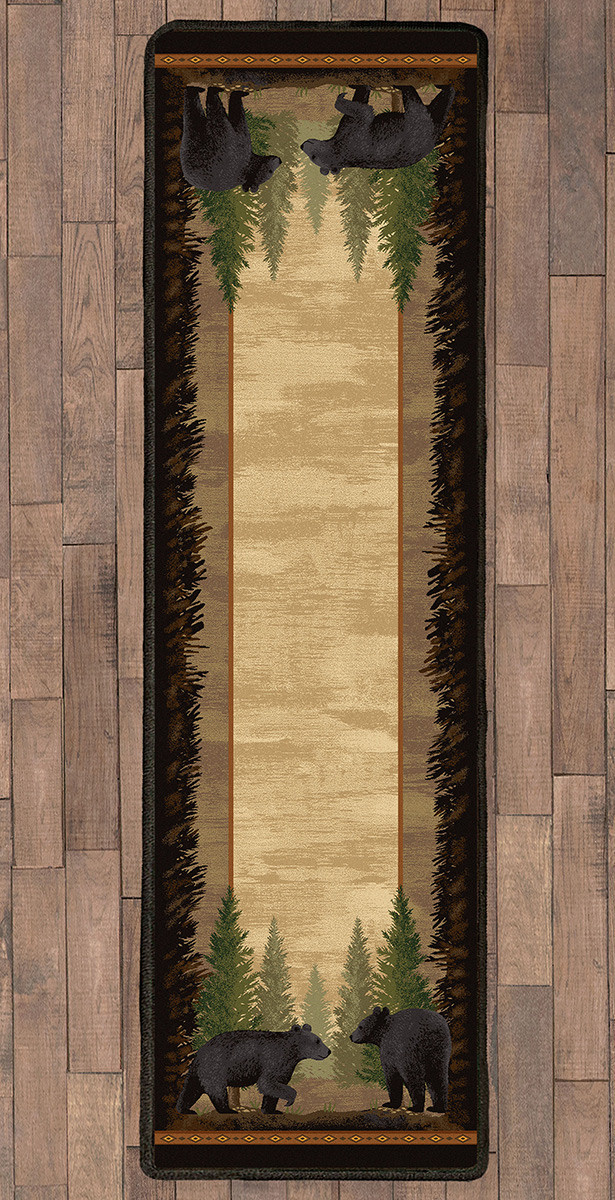 Timberline Bear Rug - 2 x 8 | Black Forest Decor