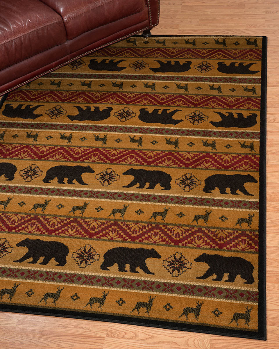 Wildlife Mountain Spice Rug - 5 x 8 | Black Forest Decor