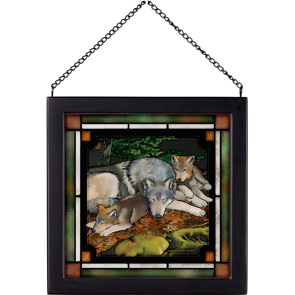 Wolf Pack Stained Glass Art | Black Forest Decor