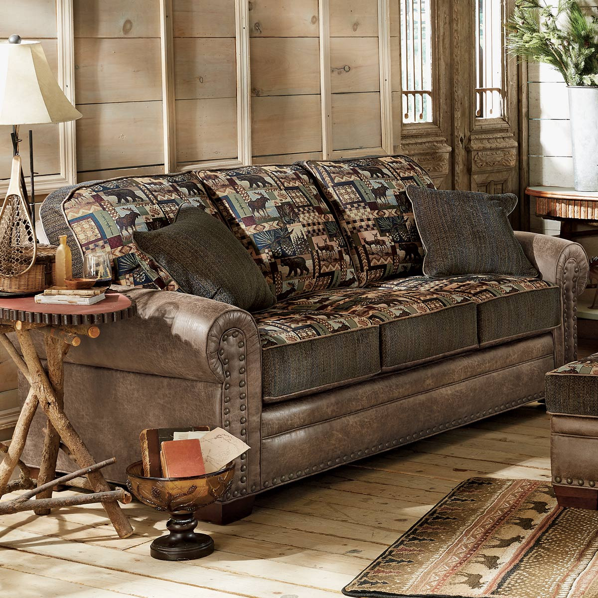 small rustic sofas for cabins