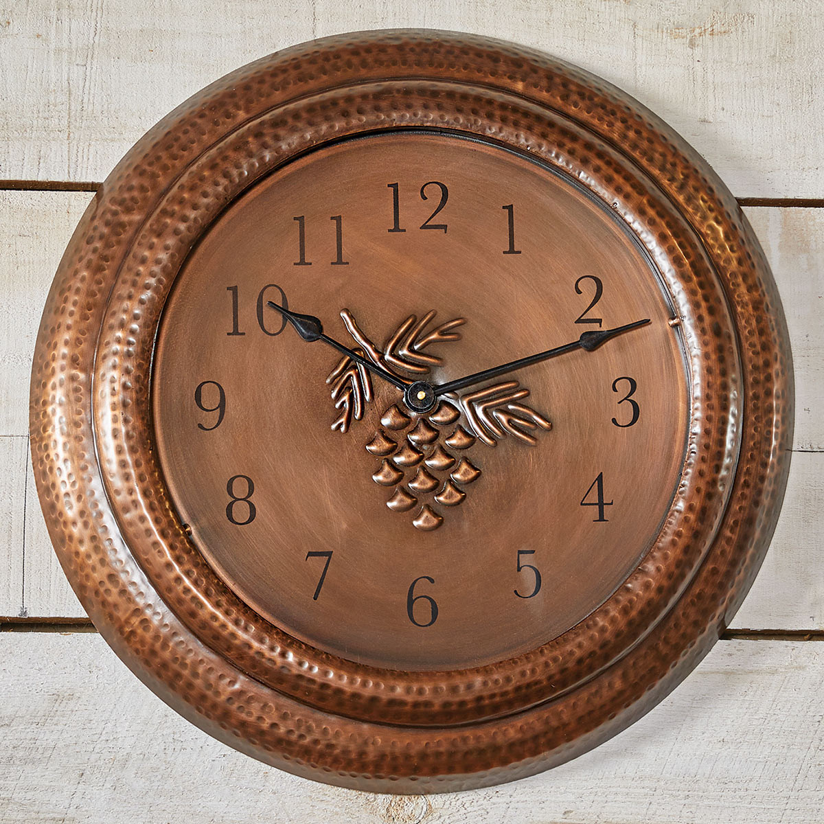 Sienna Pinecone Metal Wall Clock | Black Forest Decor