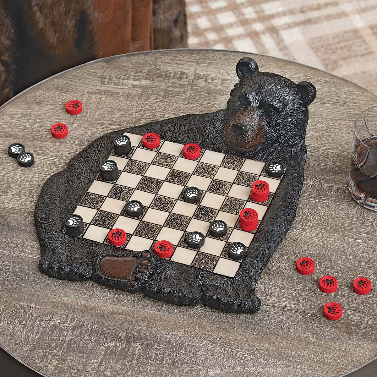 Black Bear Checkerboard Set- SALE - OUT OF STOCK | Black Forest Decor