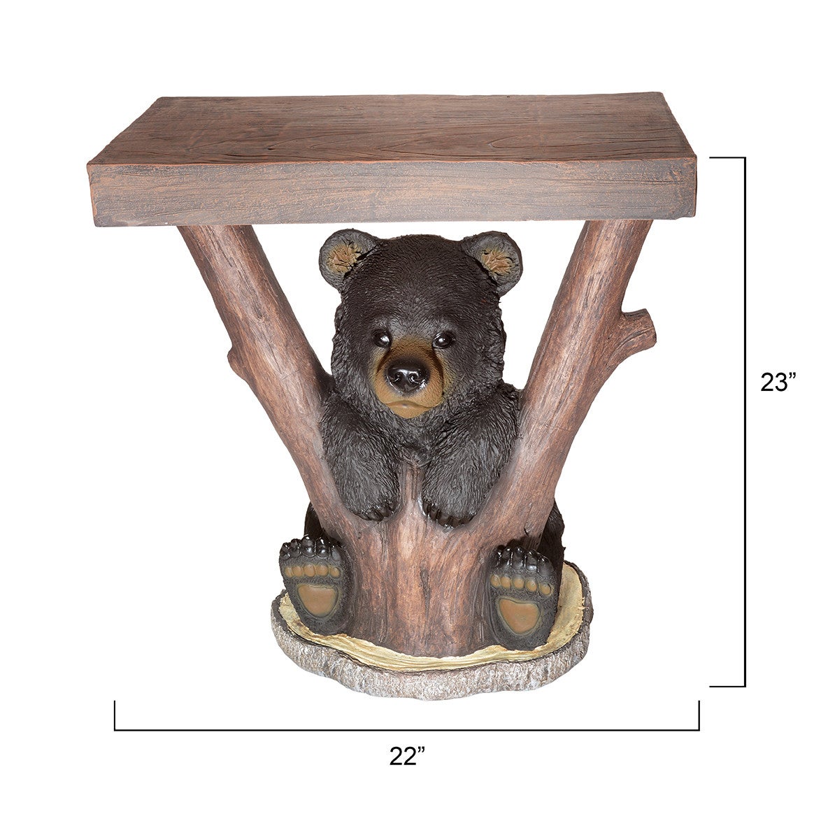Mischievous Bear Cub Accent Table | Black Forest Decor