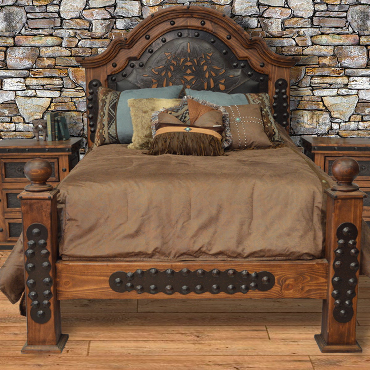 leather queen bed frame