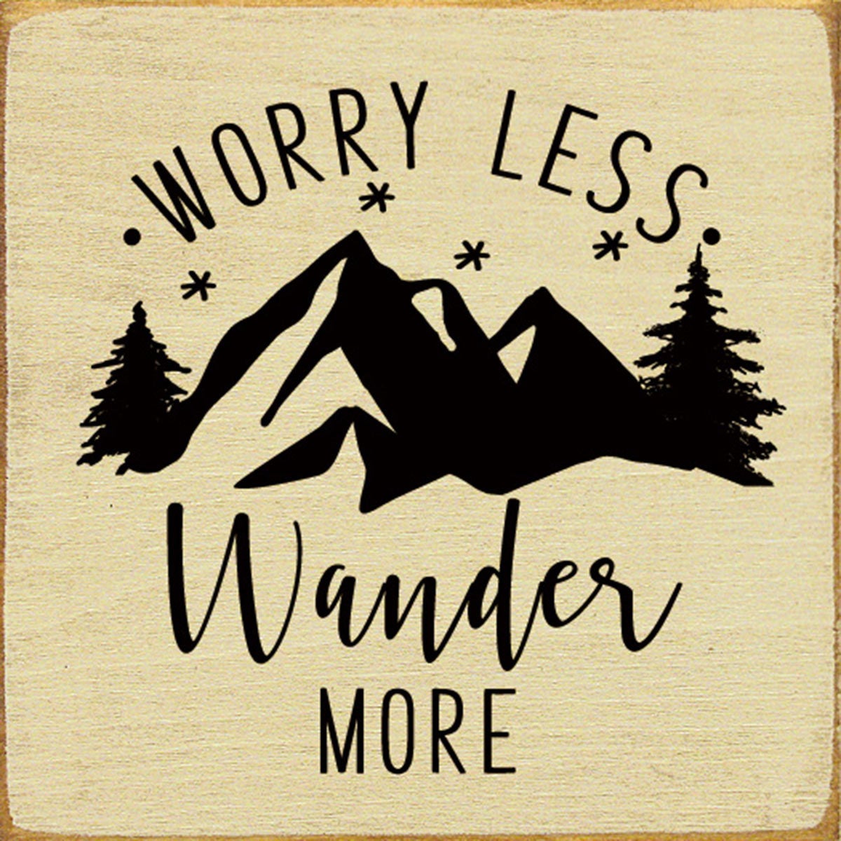 Wooden Wall Art | Wander More Wood Sign | Black Forest Decor
