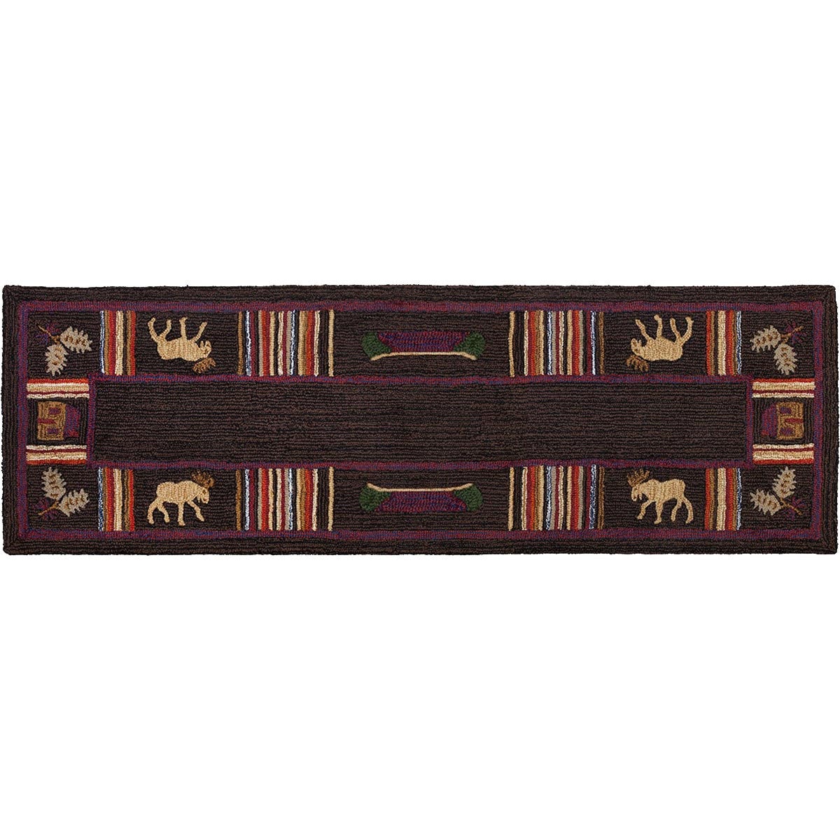 Moose Panels Hooked Wool Rug - OUT OF STOCK UNTIL 02/04/2026 | Black ...