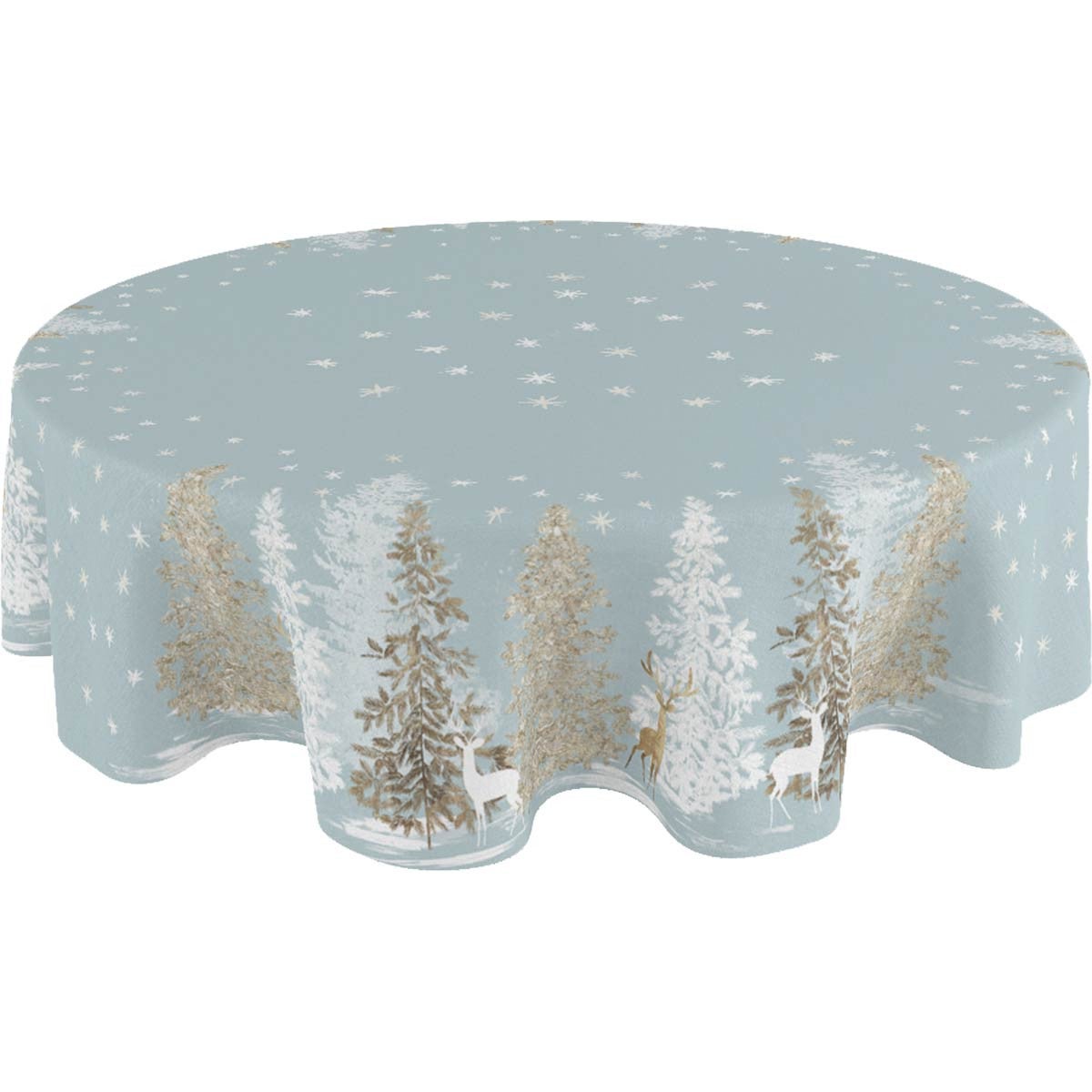 Woodland Snow Round Tablecloth | Black Forest Decor