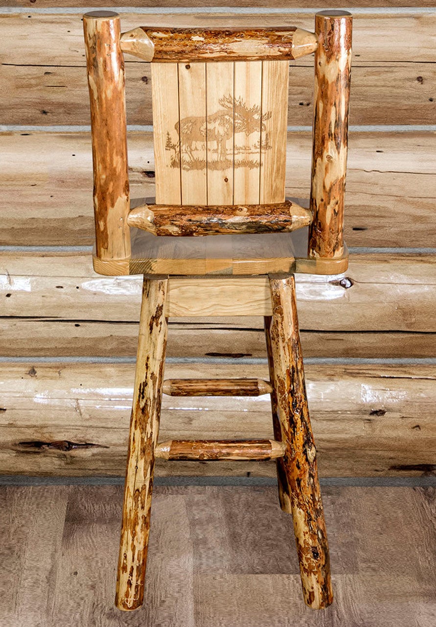 Cascade Swivel Counter Stool - Moose | Black Forest Decor