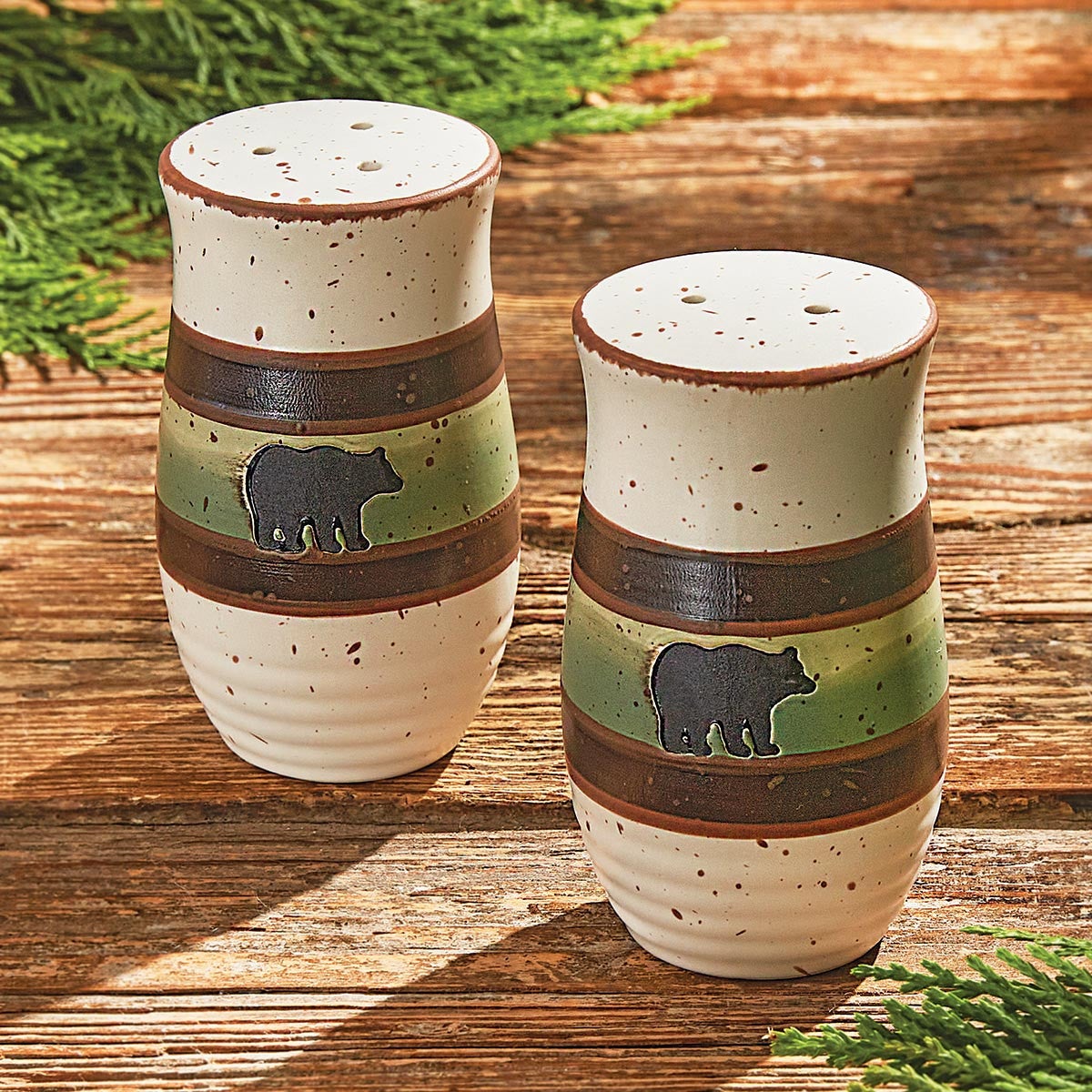 Bear Ridge Ceramic Salt & Pepper Set | Black Forest Decor