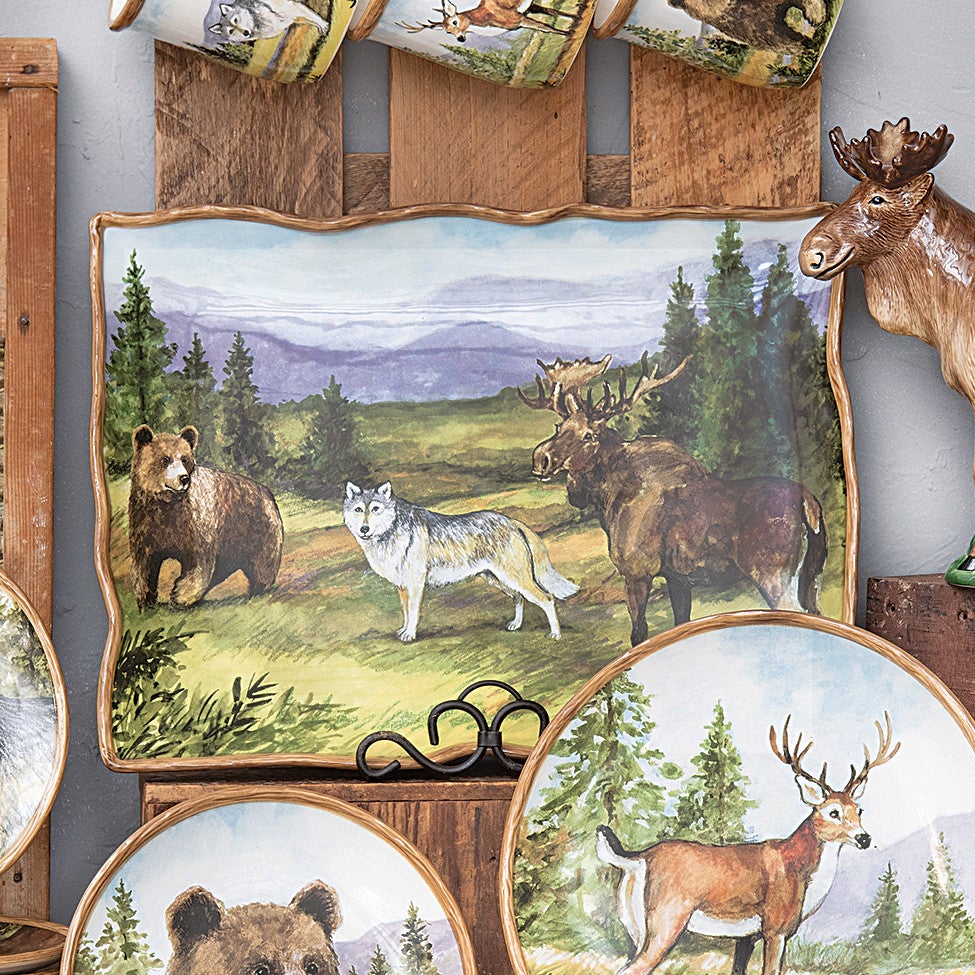 Mountain Spring Wilderness Rectangular Platter | Black Forest Decor