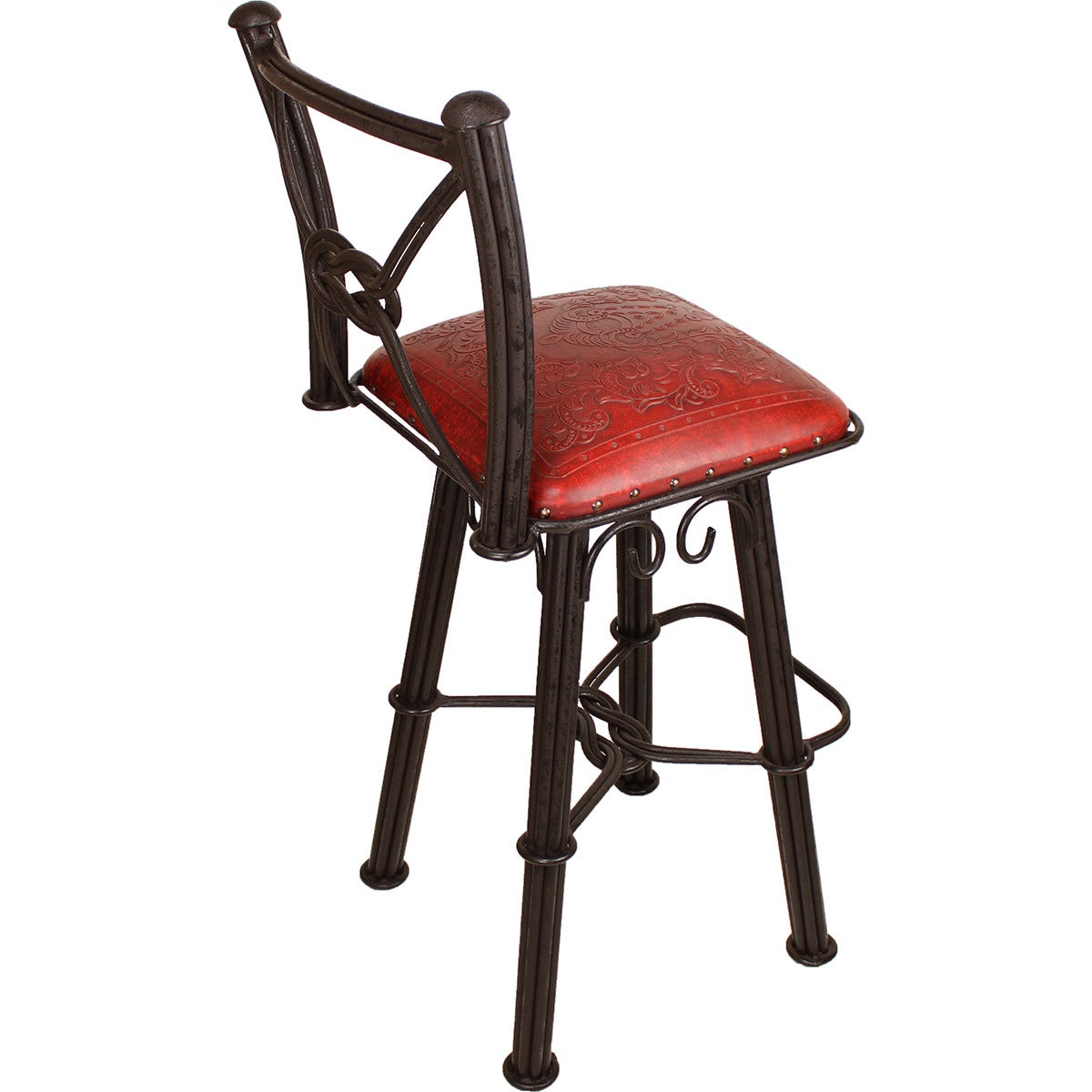 Coronado Swivel Barstool - Colonial Red | Black Forest Decor