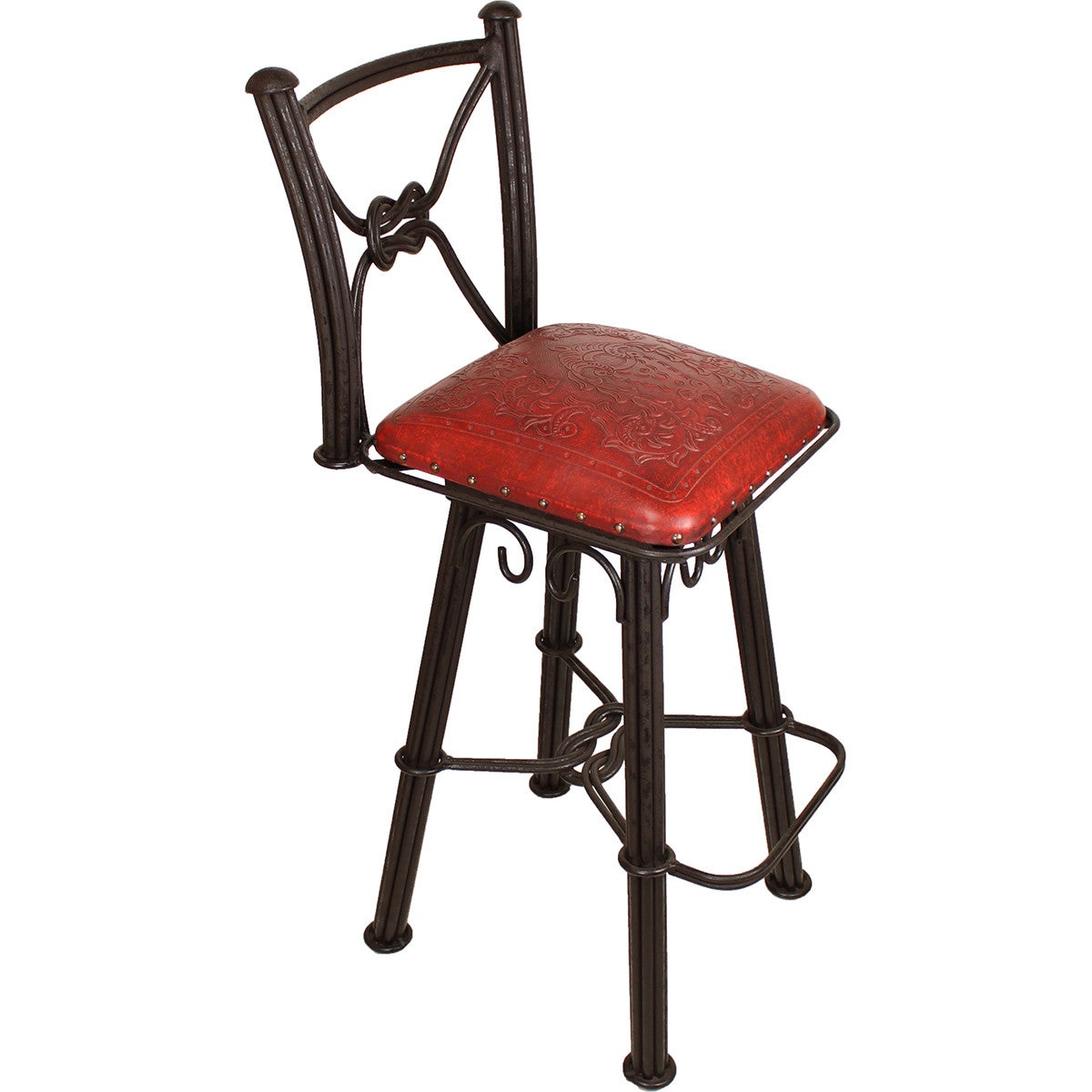 Coronado Swivel Counter Stool - Colonial Red | Black Forest Decor