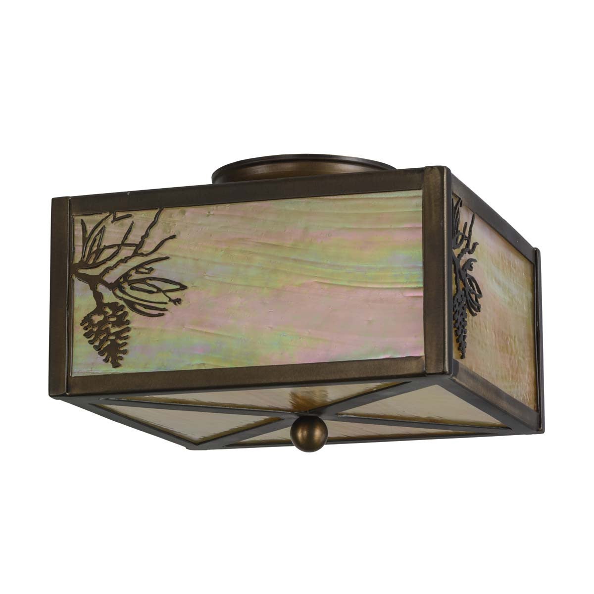 Primitive Pine Flush Mount Ceiling Light | Black Forest Decor