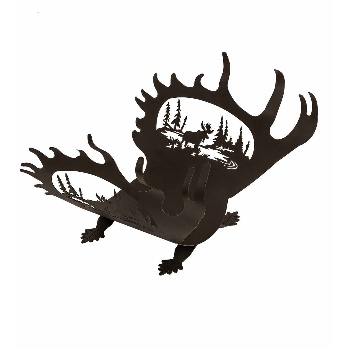 Majestic Moose Log Holder | Black Forest Decor
