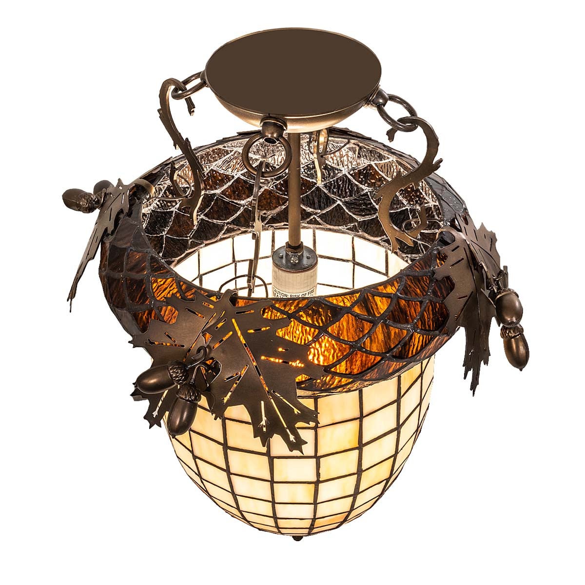 Golden Acorn Flush Mount Ceiling Light | Black Forest Decor