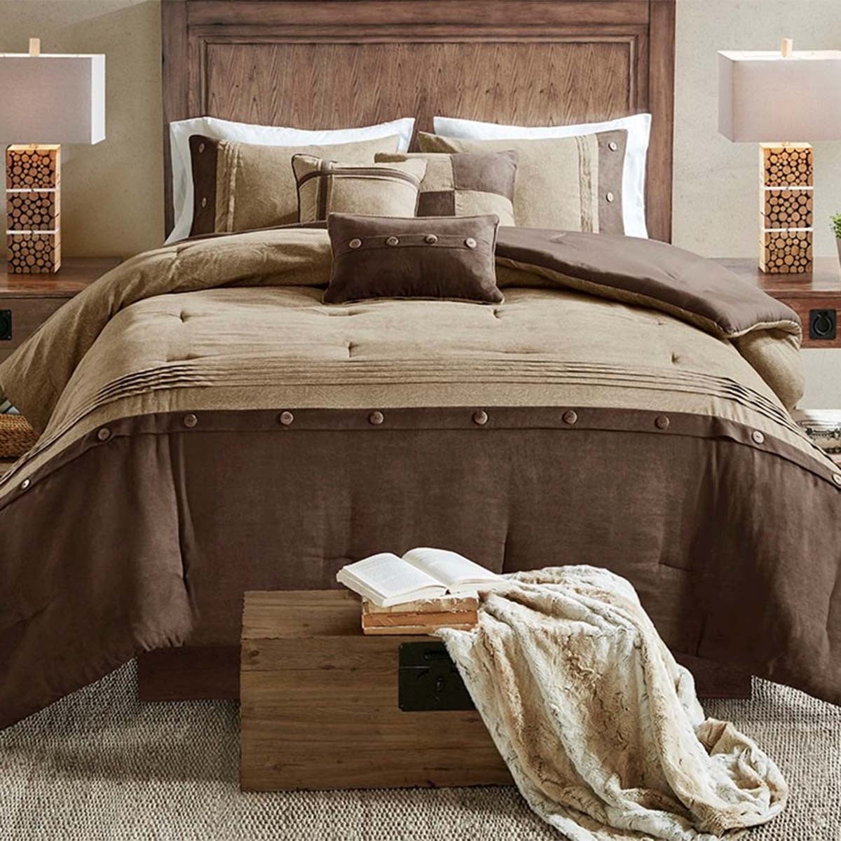 brown comforter set queen