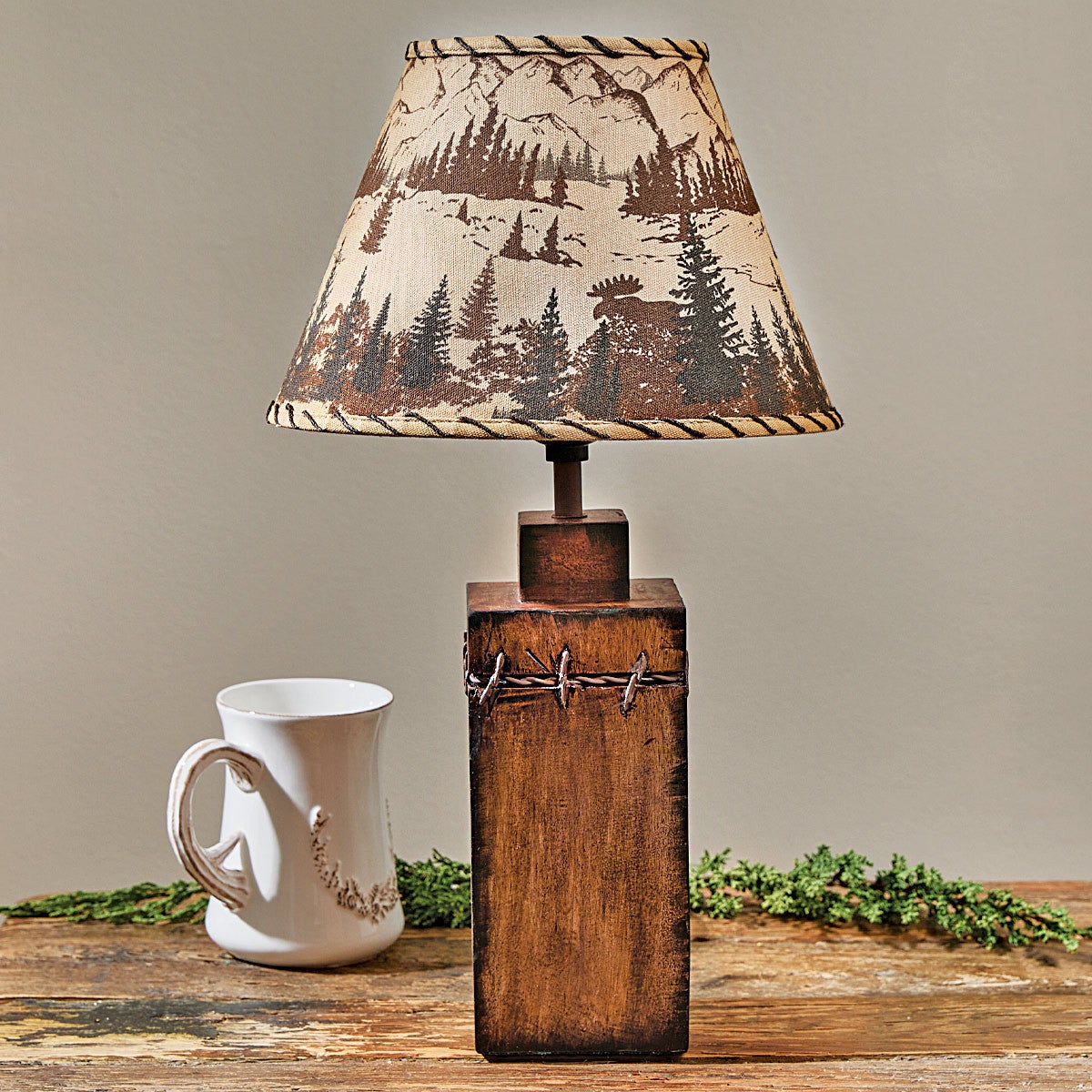 Barbed Wire Table Lamp Base | Black Forest Decor