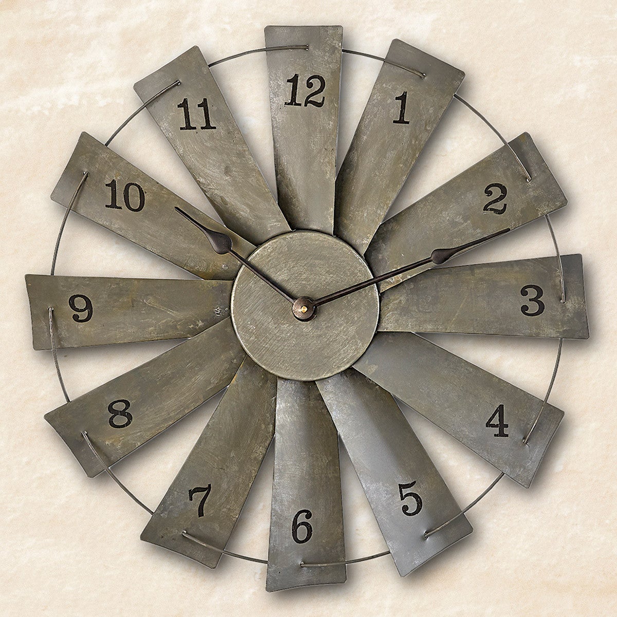 Metal Windmill Wall Clock | Black Forest Decor