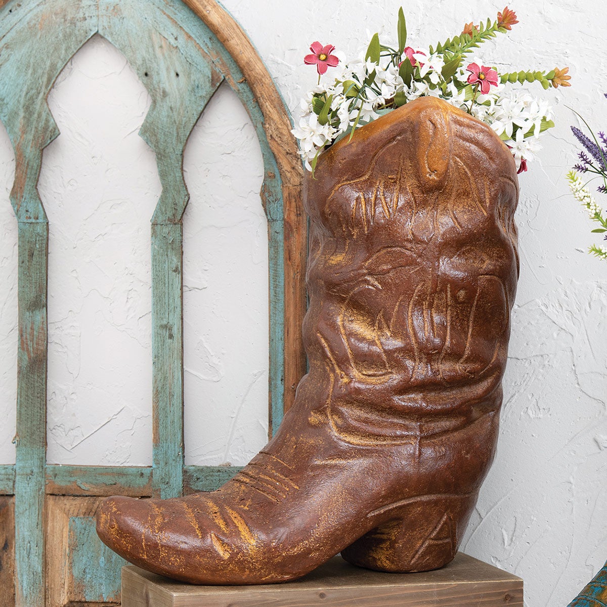 Dodge City Boot Planter - Brown | Black Forest Decor