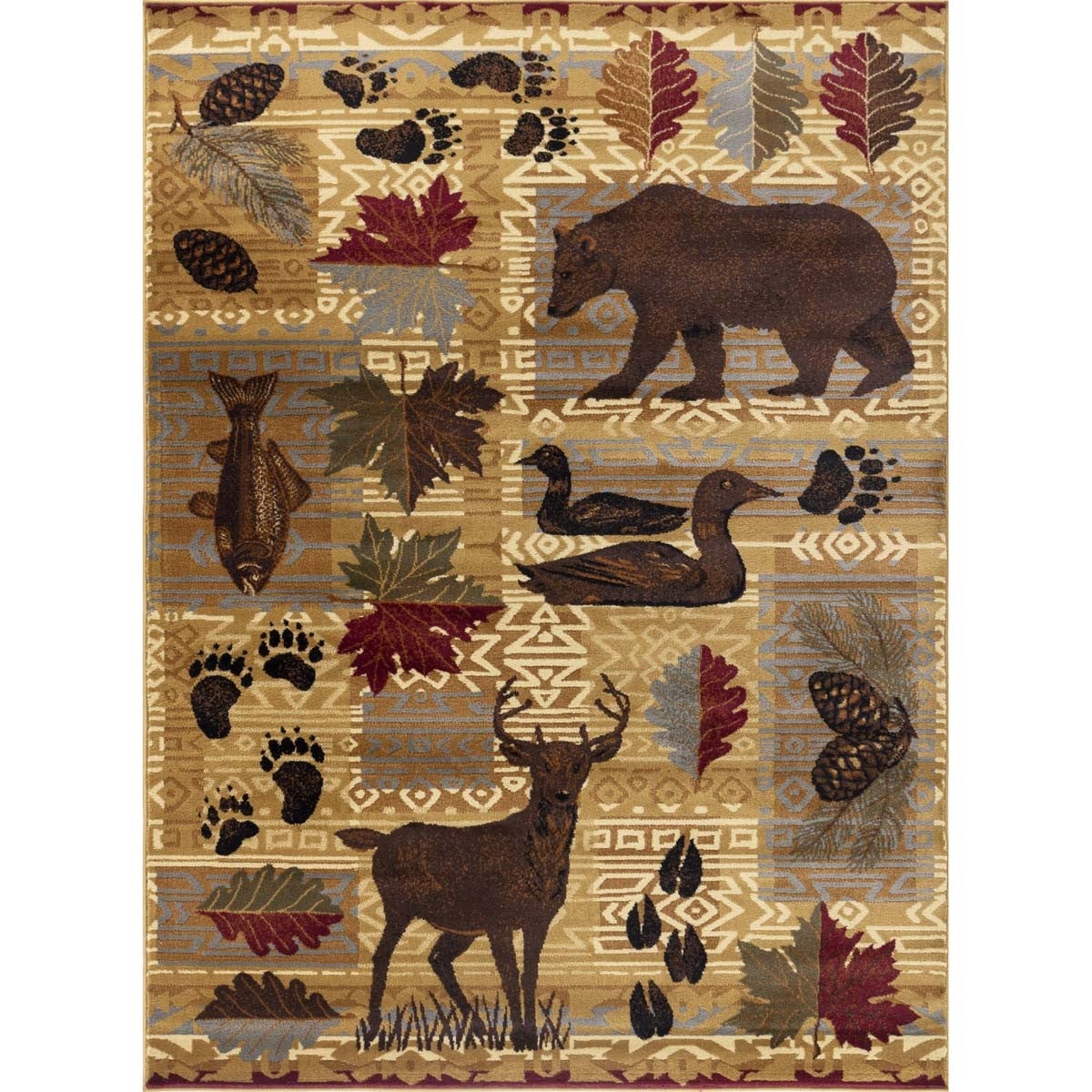 Lodge Forest Animals Rug - 8 X 10 | Black Forest Decor