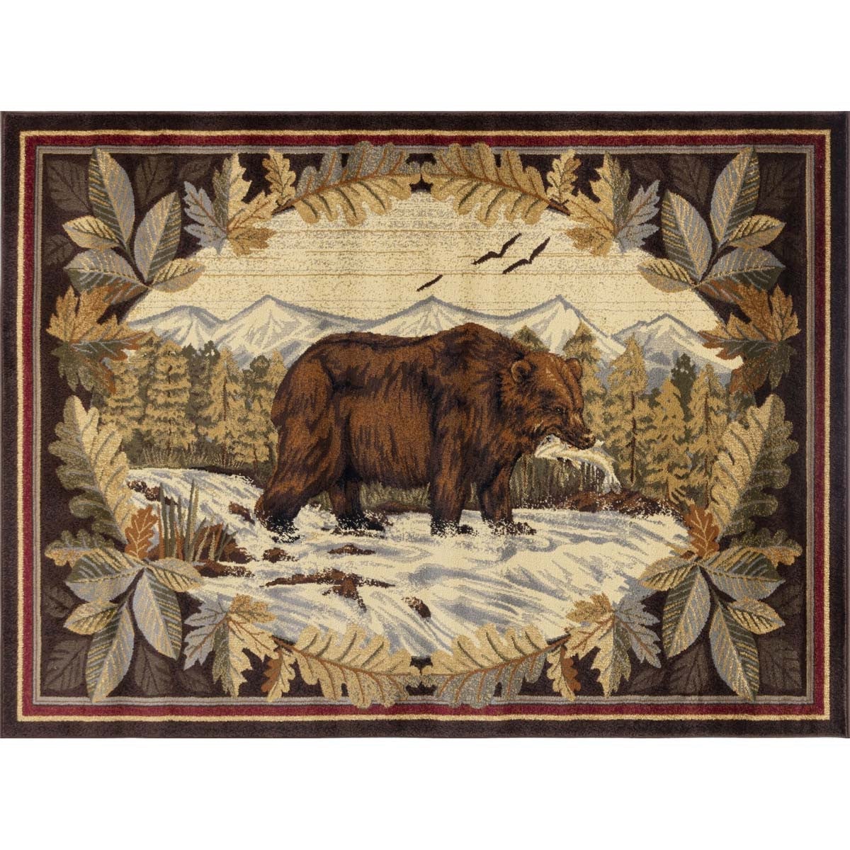 Streamside Hunt Cabin Rug - 5 x 7 | Black Forest Decor