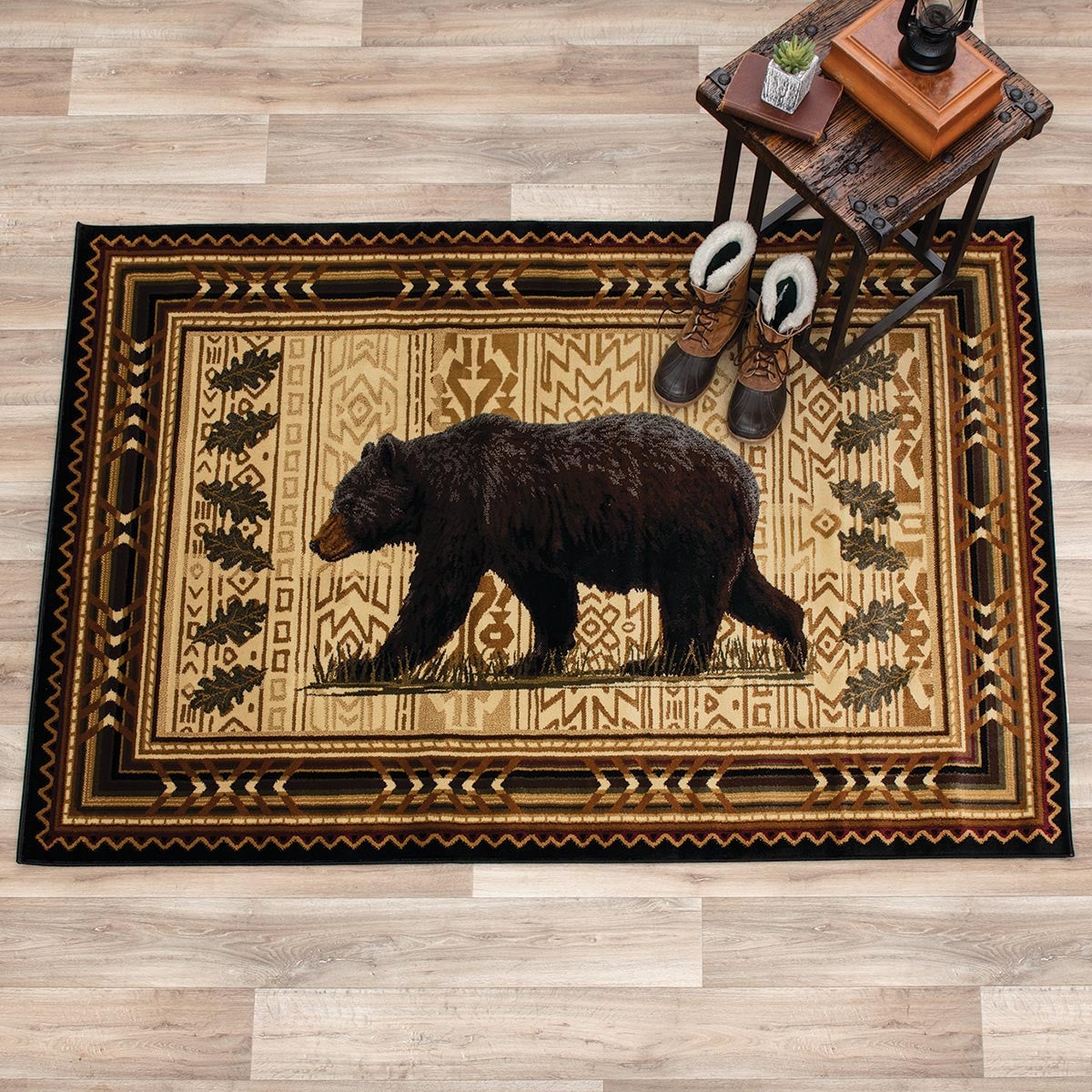 Walking Solo Bear Rug - 5 x 7 | Black Forest Decor