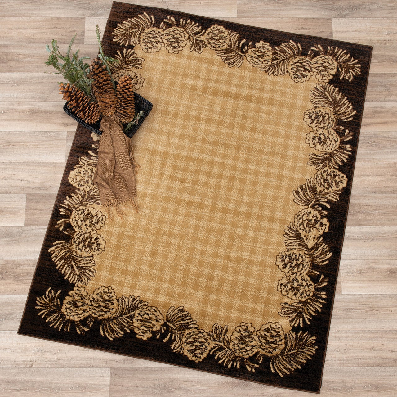 Pinecone Country Rug - 8 x 10 | Black Forest Decor
