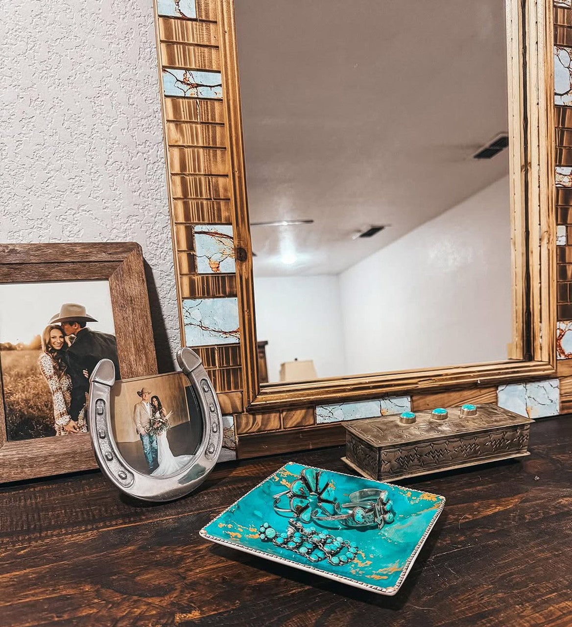 Turquoise Skyline Square Canape Plate- SALE | Black Forest Decor