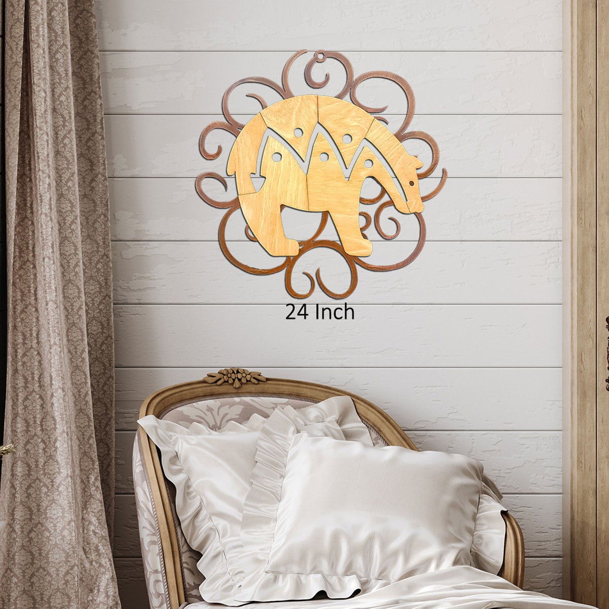 Modern Bear Cutout Swirl Wall Art | Black Forest Decor