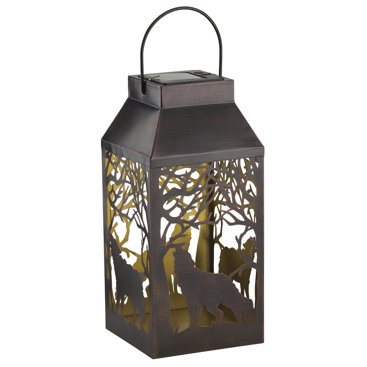 Wolf Forest Solar Lantern | Black Forest Decor