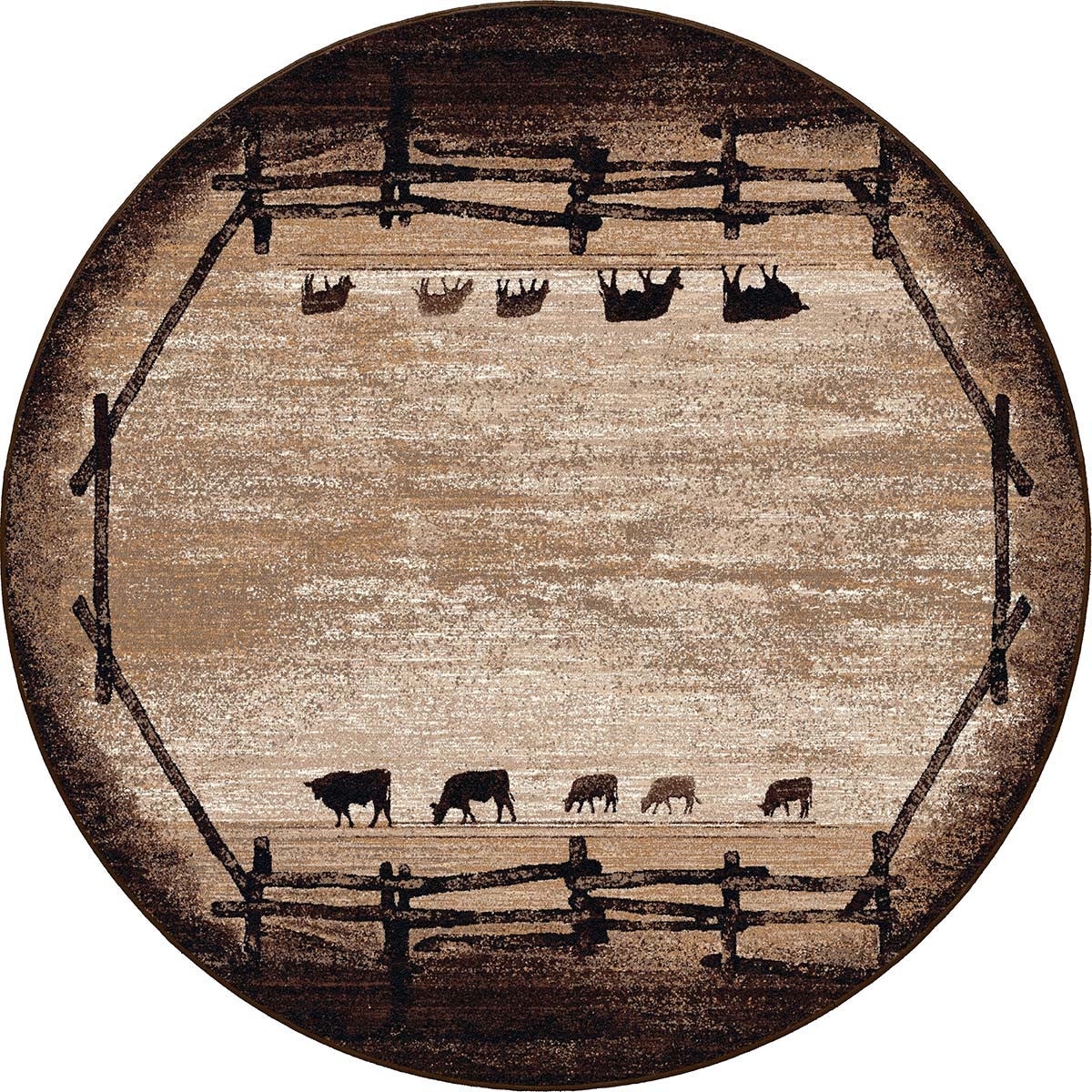 Ranch Horizon Rug - 8 Ft. Round - OVERSTOCK | Black Forest Decor