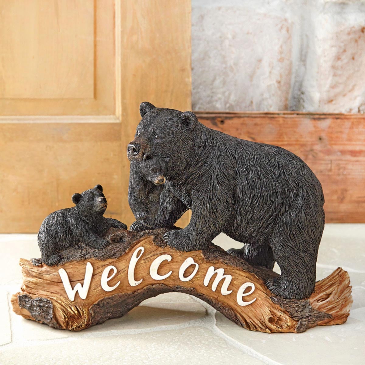 Black Bear Welcome Sculpture | Black Forest Decor